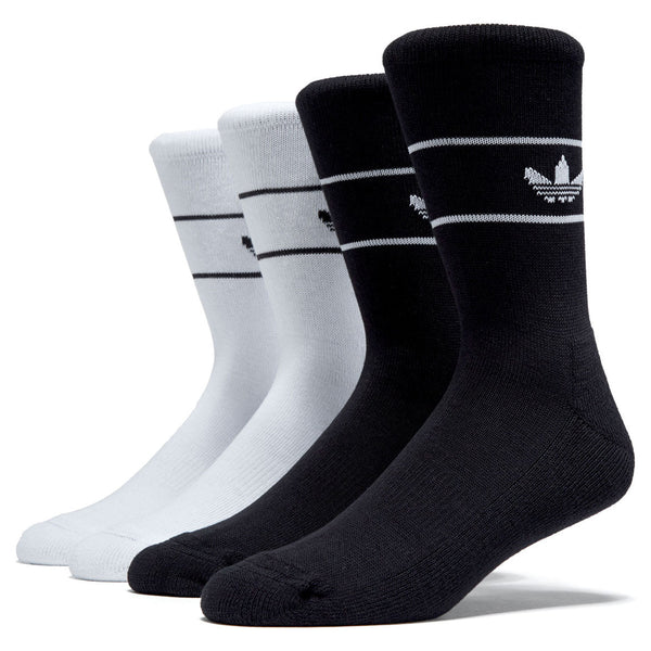 adidas Skate Crew Sock 2 Pack White/Black - Orchard Skateshop