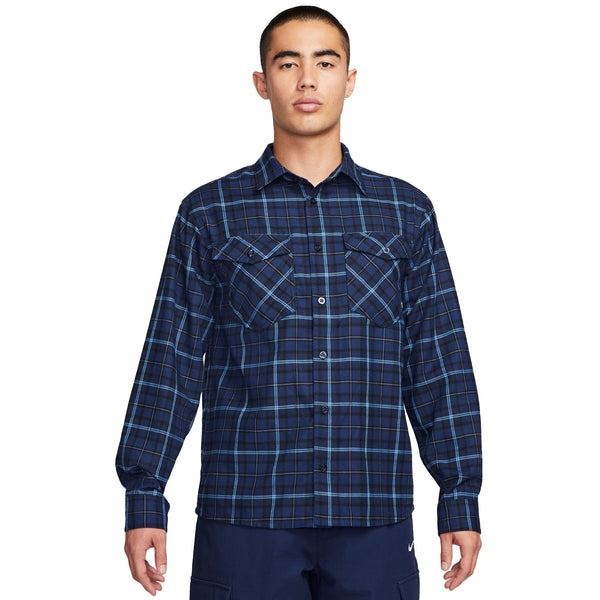 Nike SB Flannel Shirt Midnight Navy - Orchard Skateshop