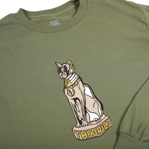 Theories Cat Goddess Longsleeve Tee Olive - Orchard Skateshop