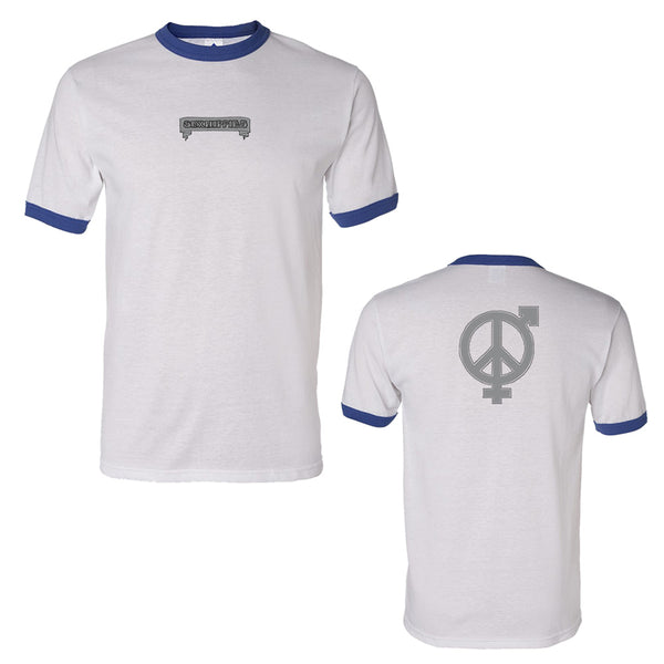 Sexhippies Banner Ringer Tee White Royal Orchard Skateshop